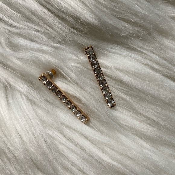Jewelry | Rhinestone Golden Drop Earring Studs | Poshmark
